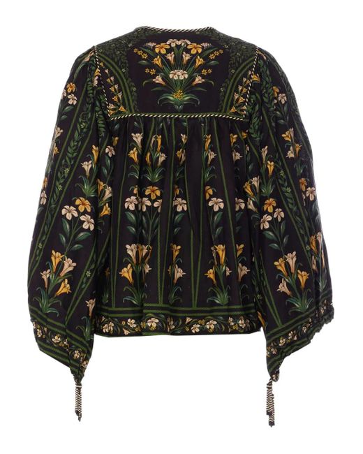 FARM Rio Flowers Arch Blouse in Black | Lyst