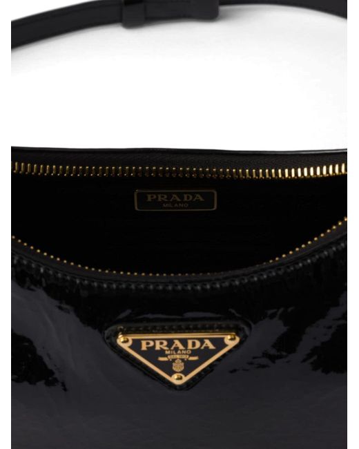 Prada Re-Edition Patent Leather Mini-Bag in Black | Lyst