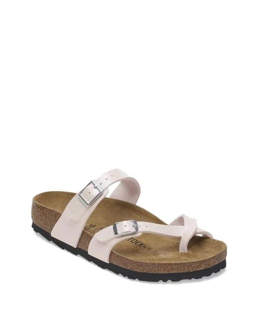 Birkenstock Mayari Dual-Strap Slides in White | Lyst