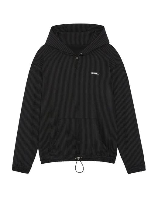 Ahluwalia Pinstripe Hooded Jacket in Black | Lyst UK