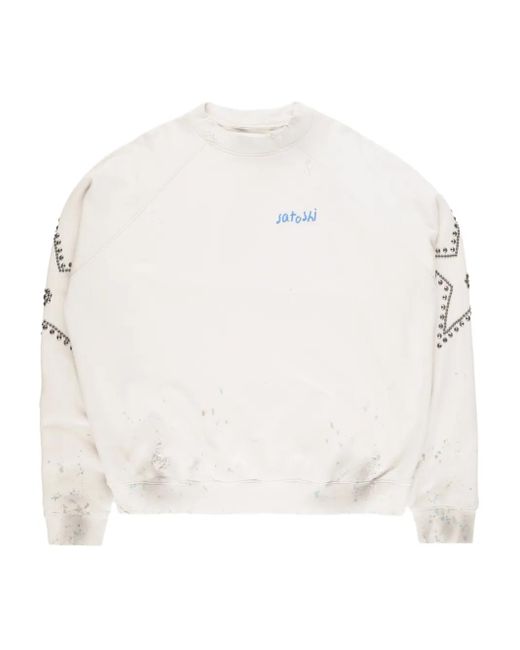 Satoshi Nakamoto Star-Studded Crew-Neck Sweatshirt in White for Men ...