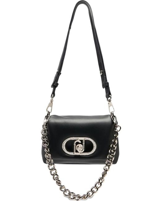 Liu Jo Lapuffy Monogram Chain Satchel in Black | Lyst UK