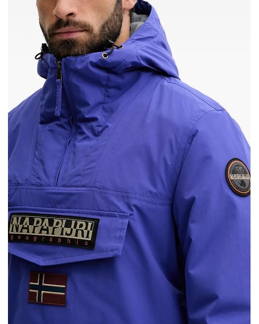 Napapijri Rainforest Hooded Zip Jacket in Blue for Men | Lyst UK