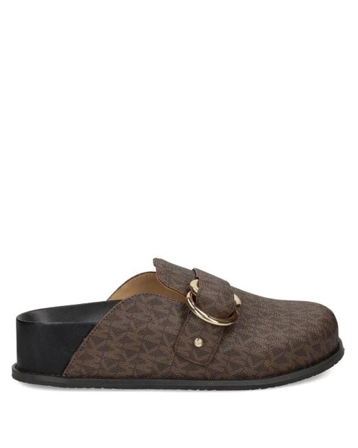 MICHAEL Michael Kors Jaden Monogram Mules in Brown | Lyst