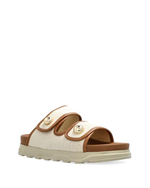 Furla Leather Sandals in Natural | Lyst