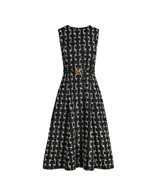 Oscar de la Renta Jacquard Woven Midi Dress in Black | Lyst UK
