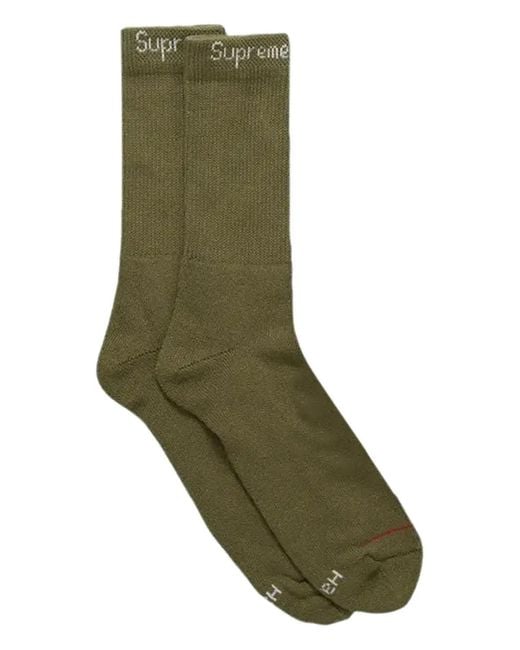 Supreme Logo-Embroidery Socks (Set Of Four) in Green for Men | Lyst UK