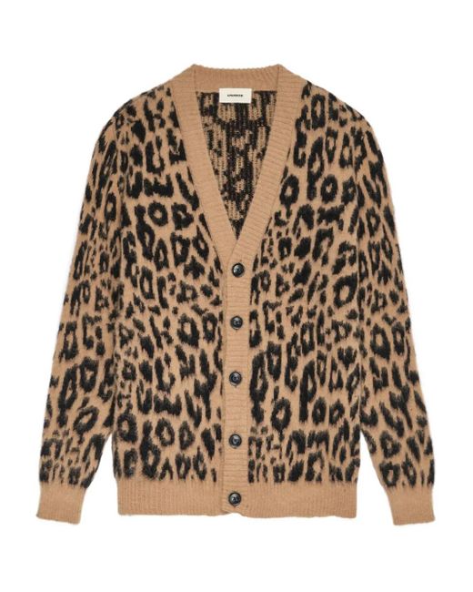 A PAPER KID Leopard Print Cardigan in Brown for Men | Lyst UK