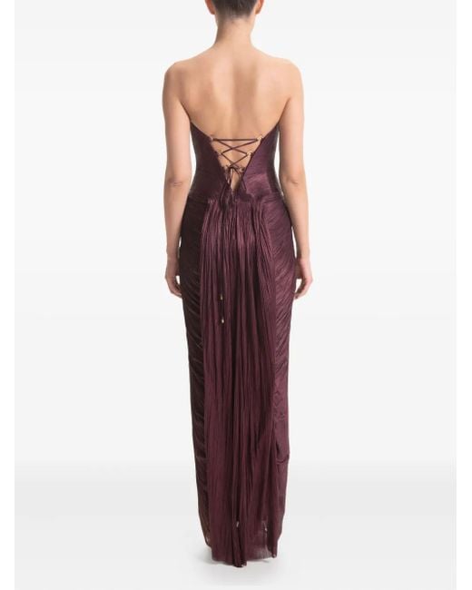 Maria Lucia Hohan Andora Pleated Strapless Gown in Purple | Lyst UK
