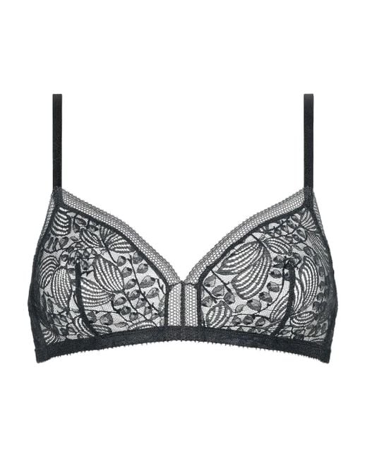 Eres Triangle-Shape Lace Bra in Grey | Lyst UK