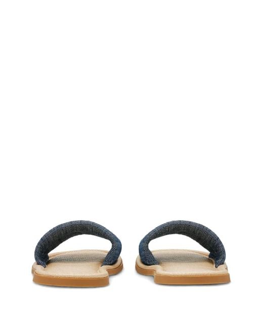 Ferragamo Denim Slides in Blue | Lyst