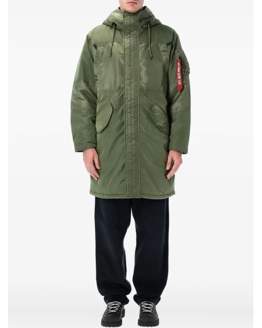 Alpha Industries Studio Field Parka Coat in Green for Men | Lyst UK