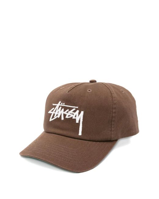 Stussy Logo-Embroidered Baseball Cap in Brown for Men | Lyst UK