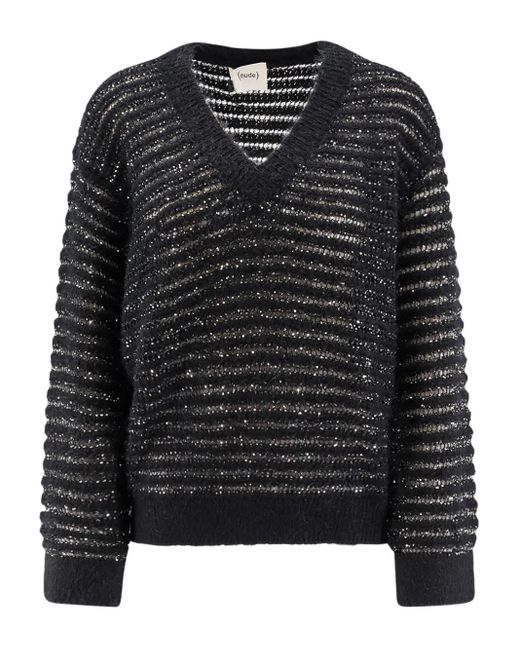 Nude Pull Orné De Sequins in Black | Lyst