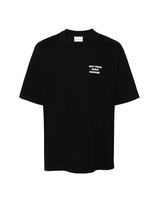 Drole de Monsieur Crew-Neck T-Shirt in Black | Lyst UK