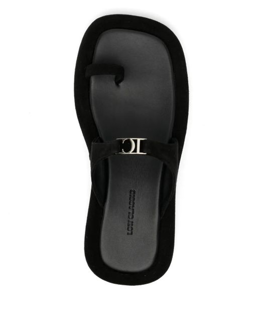Low Classic Logo Toe Loop Sandals in Black | Lyst