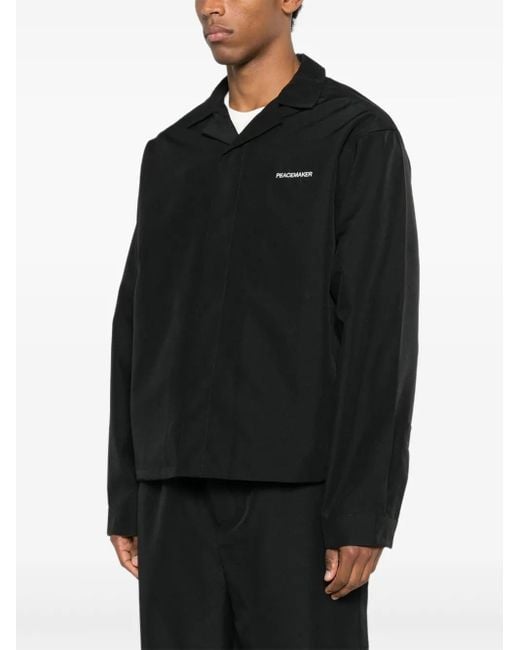 Oamc Peacemaker Embroidery-Logo Shirt Jacket in Black for Men | Lyst UK