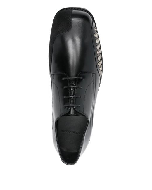 STEFAN COOKE Stud-Panel Square-Toe Derby Shoes in Black for Men | Lyst UK