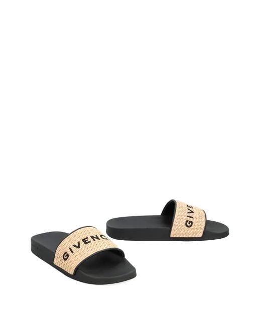Givenchy Rafia Slides in White | Lyst