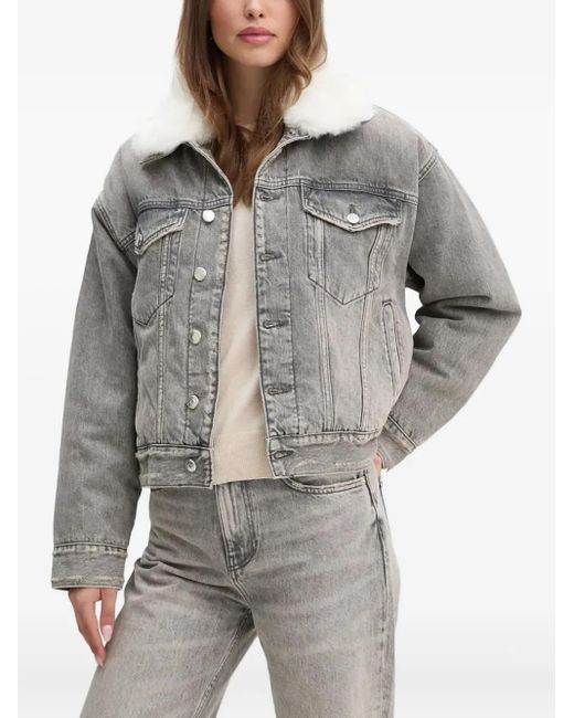 Sisley Denim Jacket in Gray | Lyst