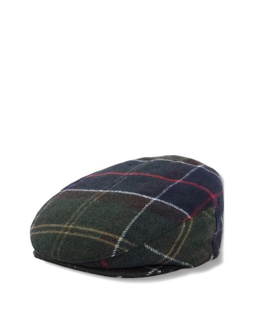 Barbour Galli Tartan Flat Cap in Black | Lyst UK