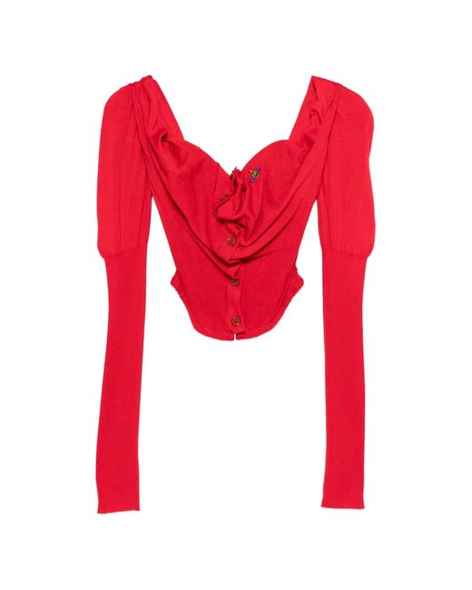 Vivienne Westwood Bea Corset Cardigan in Red | Lyst UK