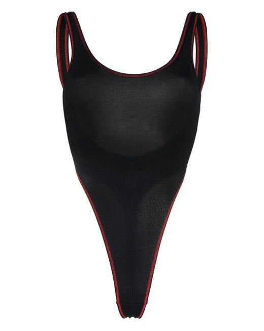 Diesel Ufby Tylen C High Cut Thong Body In Black Lyst