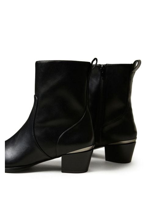 Twin Set 50mm Laminated-panel Ankle Boots in Black | Lyst