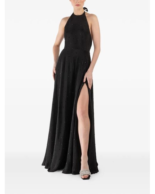 Azeeza Rosa Halterneck Slit Dress in Black | Lyst UK