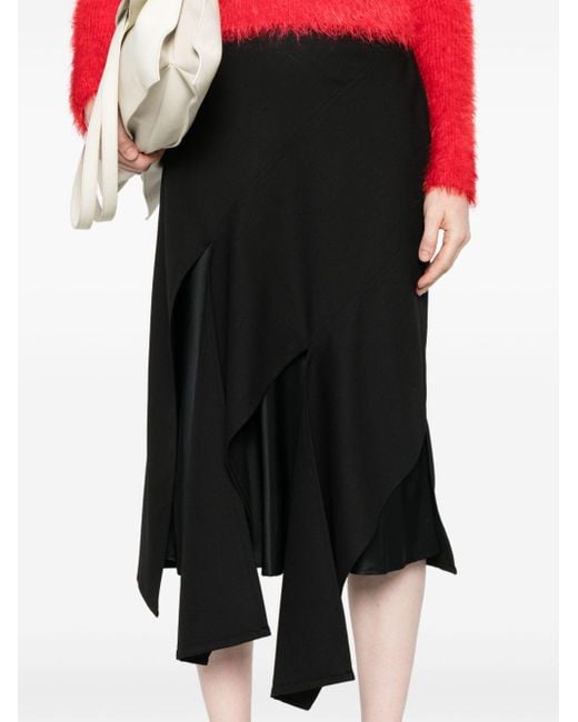 Plan C Multi-Panel Midi Skirt in Black | Lyst