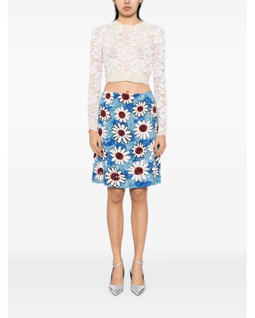 Ashish Sequin Skirt in Blue | Lyst