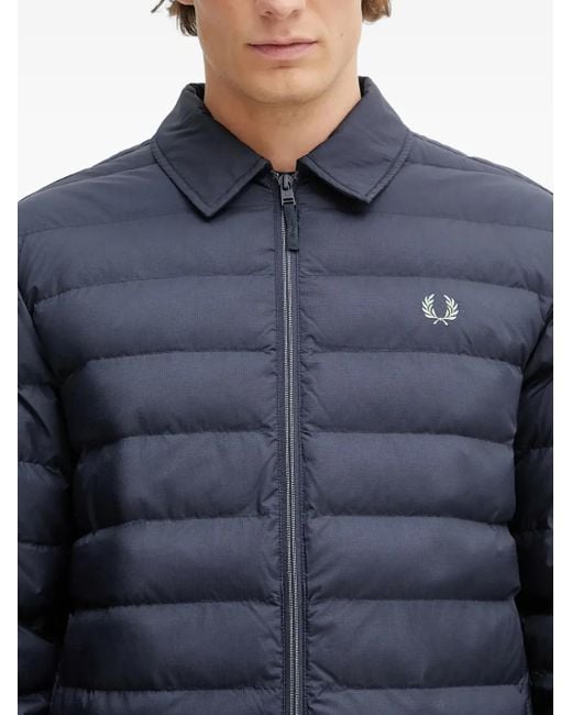 Fred Perry Logo-Embroidererd Padded Jacket in Blue for Men | Lyst UK