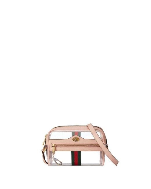 Gucci Ophidia Mini Transparent Bag in Pink | Lyst