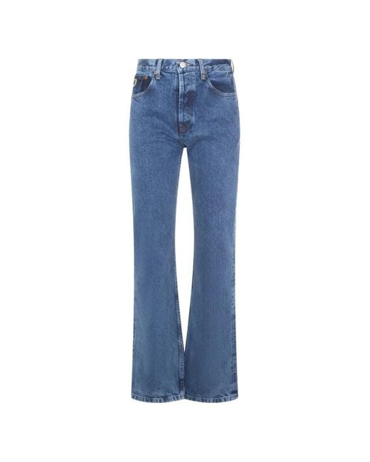 Lois Logo-Patch Flared Jeans in Blue | Lyst UK