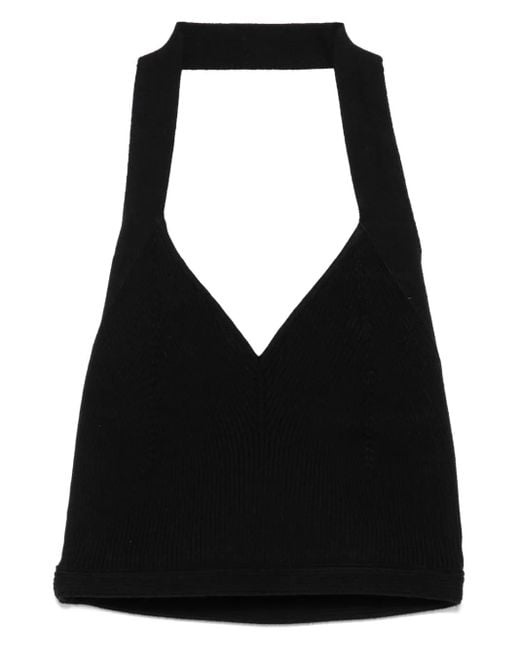 Wardrobe NYC V-Neck Ribbed Top in Black | Lyst