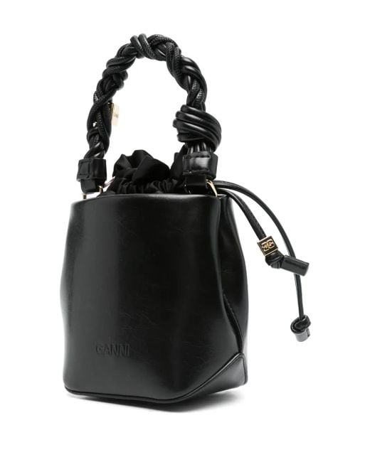 Ganni Mini Bou Bucket Bag in Black | Lyst