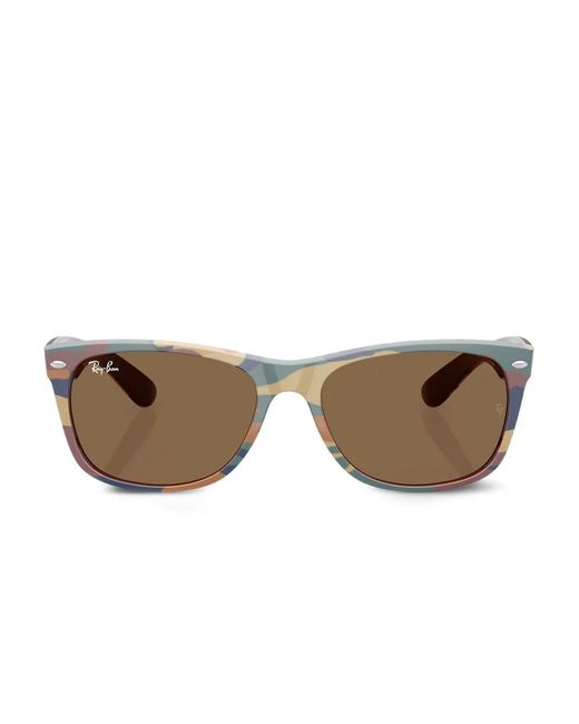Ray-Ban New Wayfarer Camouflage Square Sunglasses in Brown | Lyst UK