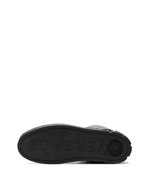 Versace Greca-embossed High-top Sneakers in Black for Men | Lyst