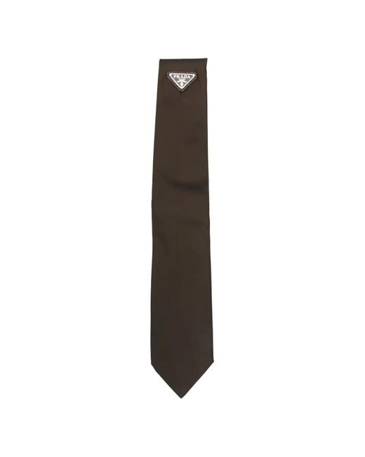 Prada Tringle-Logo Tie in White for Men | Lyst UK