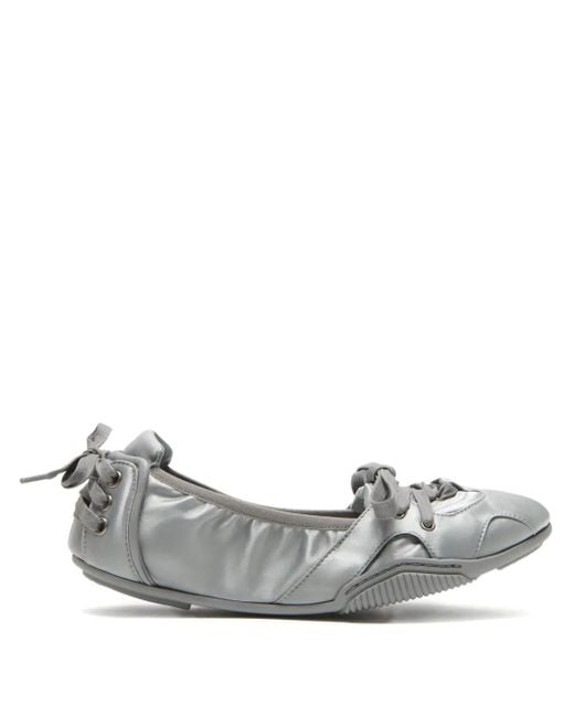 Acne Studios Satin-Finish Ballet Flats in Grey | Lyst UK