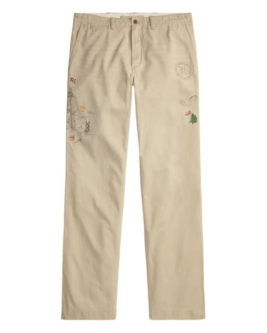 Polo Ralph Lauren Graphic Chino Trousers in Natural for Men | Lyst UK