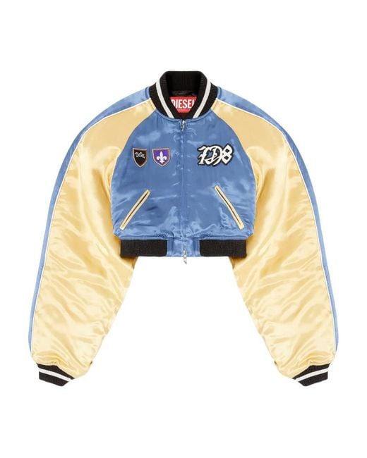DIESEL G-Ospel-Cp Appliqué Bomber Jacket in Blue | Lyst UK