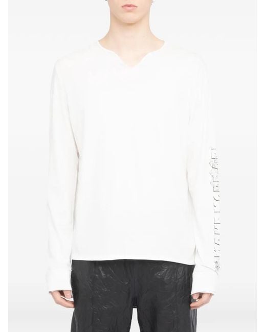 Zadig & Voltaire Monastir Henley Long-Sleeve T-Shirt in White for Men ...