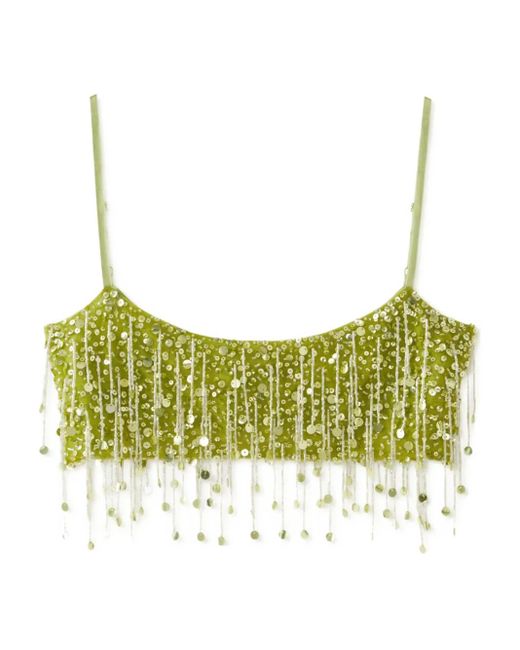 Asta Resort Yasmin Beaded Bralette in Green | Lyst UK