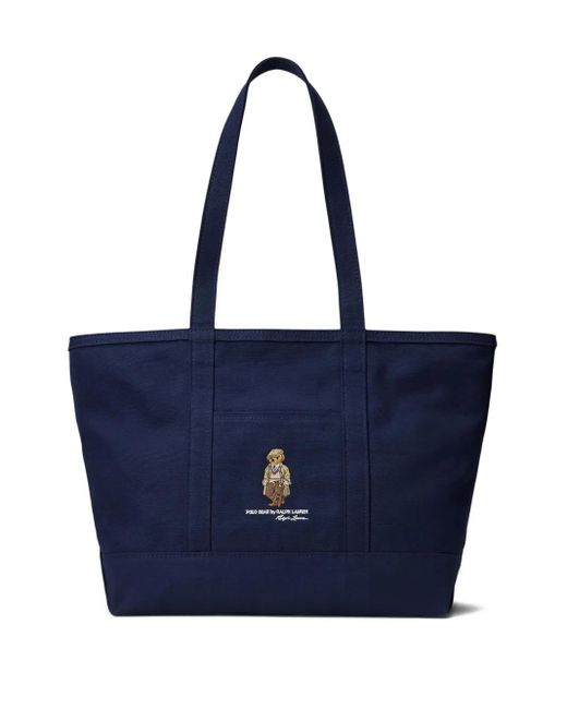 Polo Ralph Lauren Polo Bear Embroidered Tote Bag in Blue for Men | Lyst