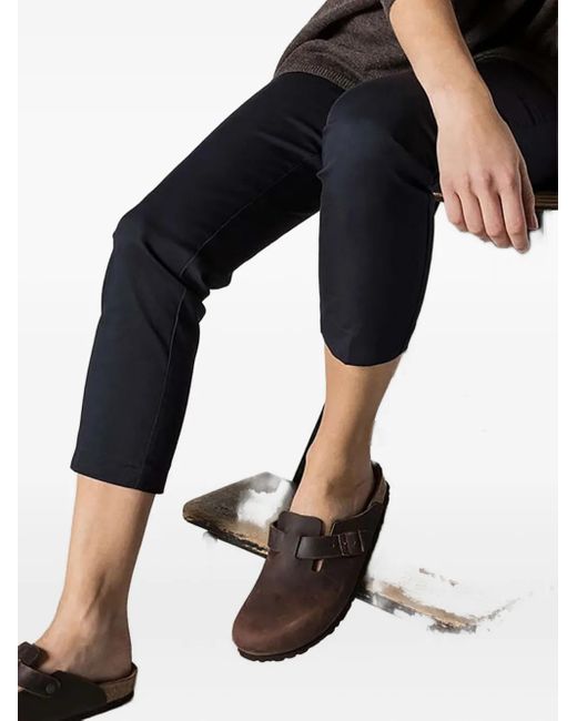 Birkenstock Boston Oiled-Leather Clogs in Brown | Lyst UK