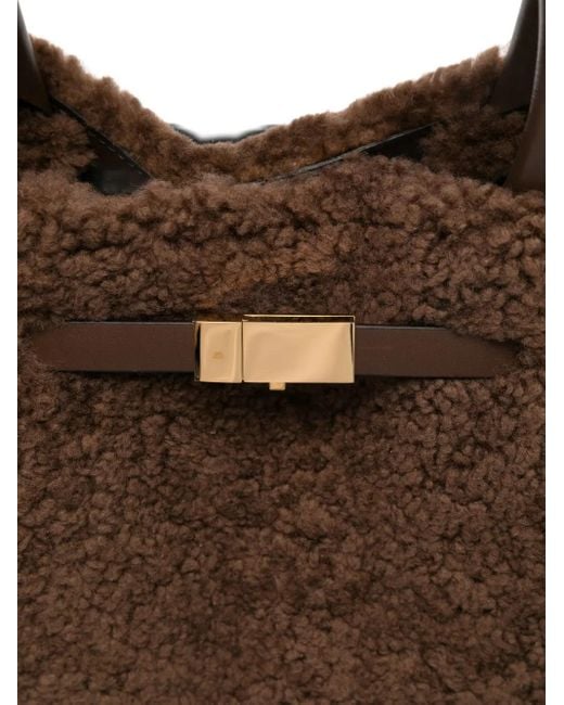 DeMellier London Midi New York Shearling Tote Bag in Brown | Lyst UK