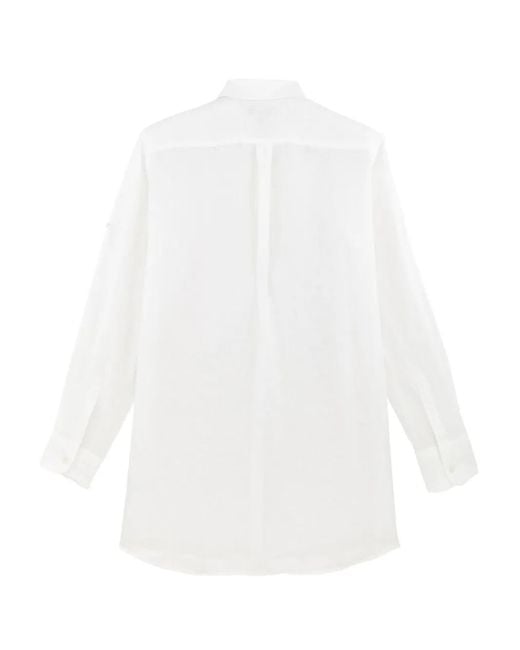 Vilebrequin Fondant Organic Linen Shirt in White | Lyst