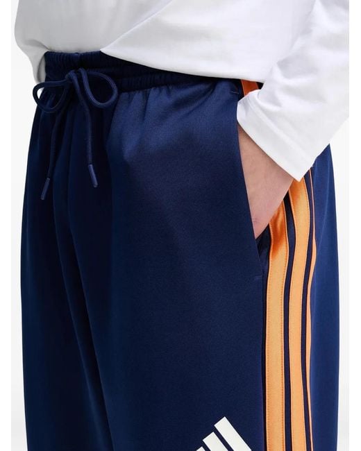 adidas Stadium Logo-Print Side-Stripe Track Pants in Blue for Men | Lyst UK