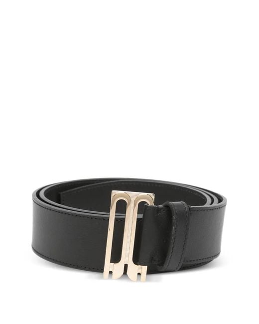 Victoria Beckham Tone-Buckle Belt in Black | Lyst UK